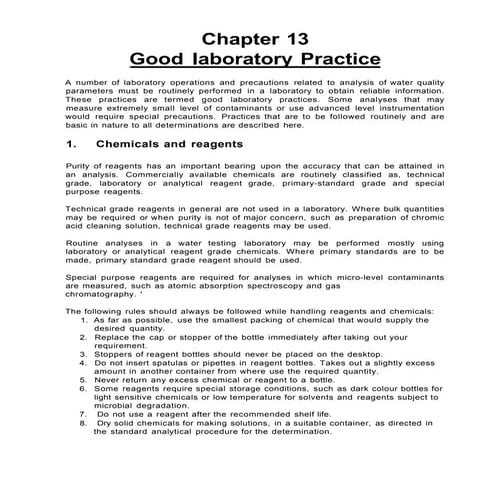 Good laboratory practice | PDF