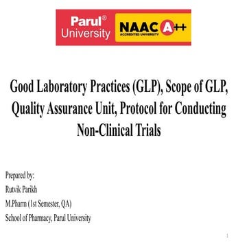 GOOD LABORATORY PRACTICE | PDF