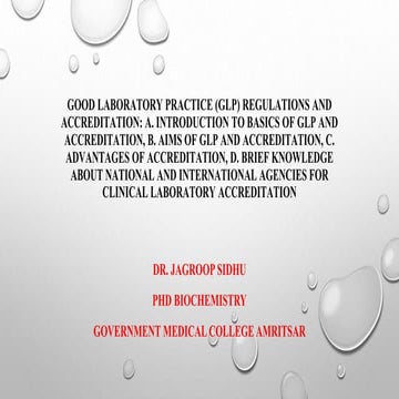 Good Laboratory Practice (GLP).pptx..... | PPTX
