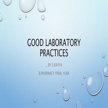Good laboratory practices | PPTX | Pharmaceutical Industry | Industries