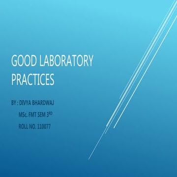 Good Laboratory Practices ppt | PPTX