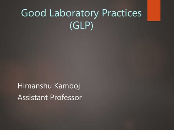 OECD principles of Good Laboratory Practice. | PPTX | Standardized ...