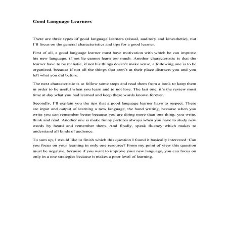 Good language learners | PDF