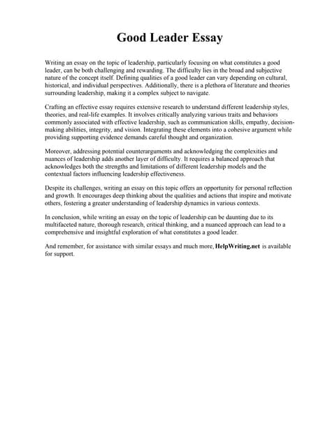 What Is A Leader Essay.pdf