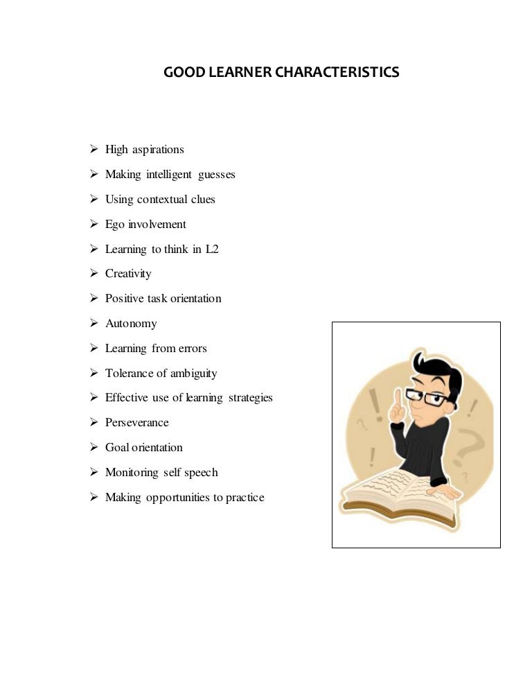 Good learner characteristics