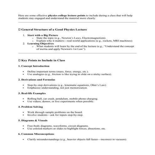 Good Lecture points for Effective Teaching | PDF