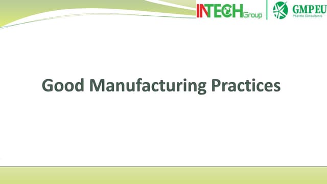 Good Manufacturing Practices | PDF