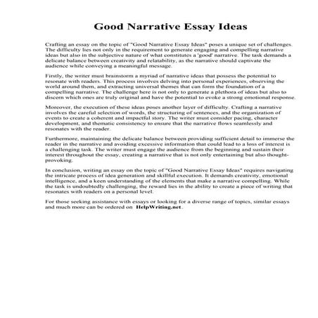 Good Narrative Essay Ideas.pdf