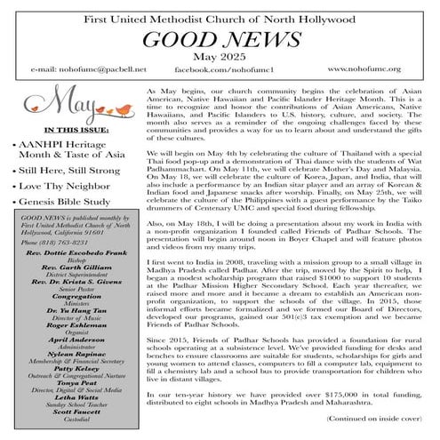 Good News Newsletter for May 2025 is available | PDF