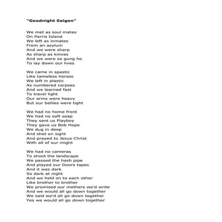 Goodnight saigon - Billy Joel | PDF