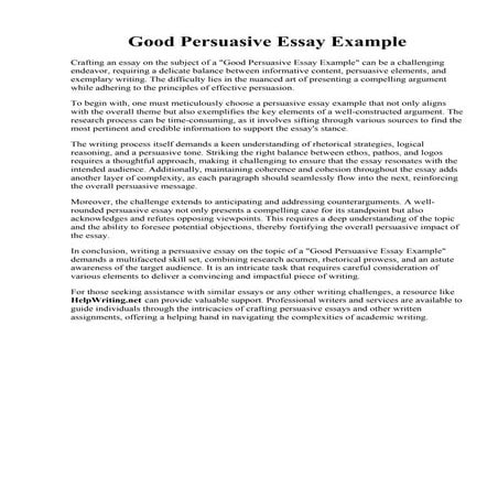 Good Persuasive Essay Example.pdf | Musical Instruments | Hobbies ...