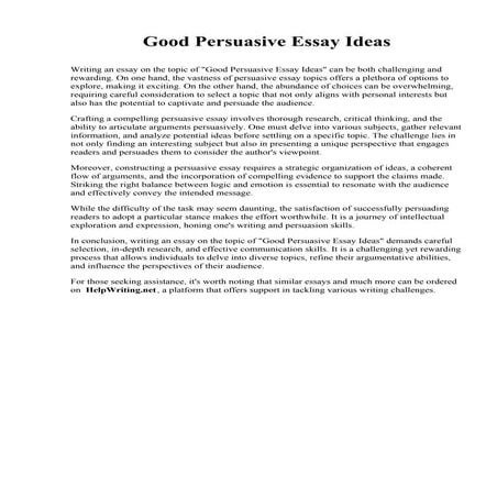 Ideas For Writing A Persuasive Essay.pdf