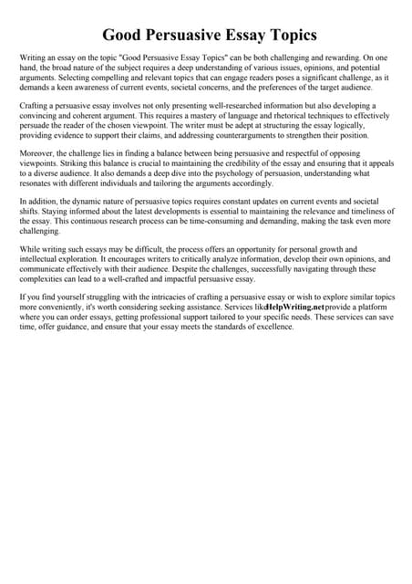 Good Things To Write A Persuasive Essay About.pdf