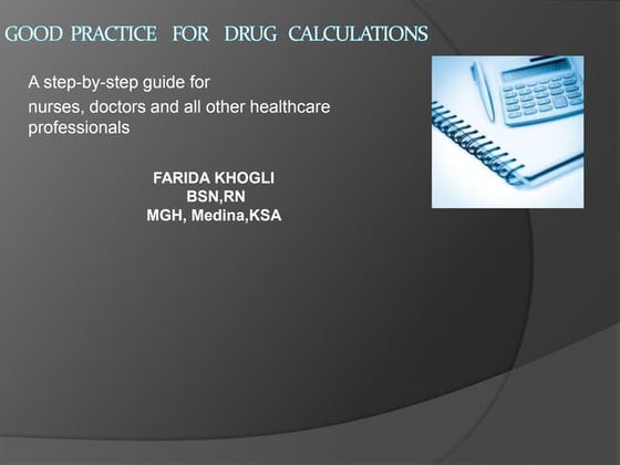 Drug dose calculations | PPTX