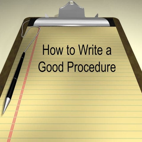 Good Procedure Writing | PPT