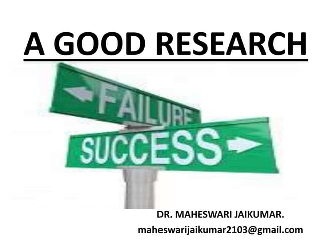 Criteria of a good research | PPTX