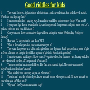 Good riddles for kids | PDF