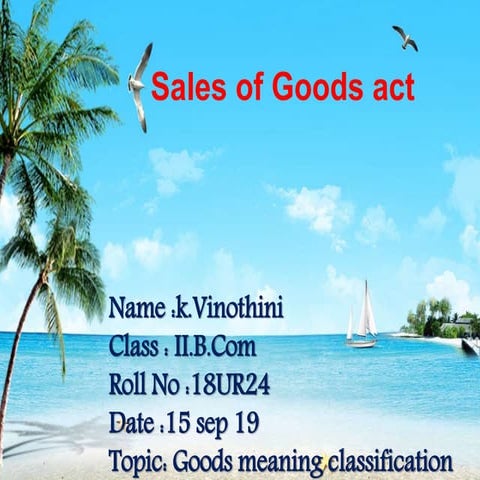 sales of goods act | PPTX