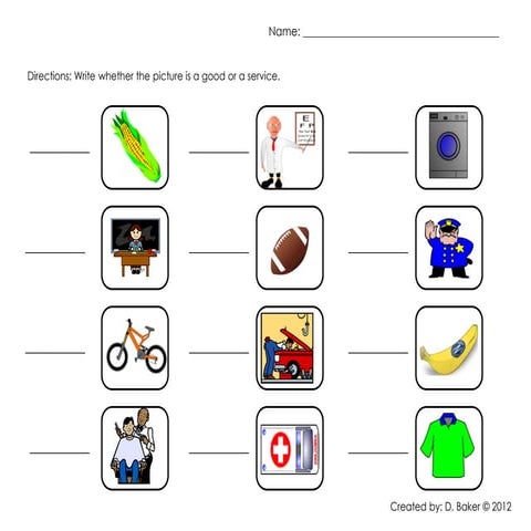 Goods And Services Printables