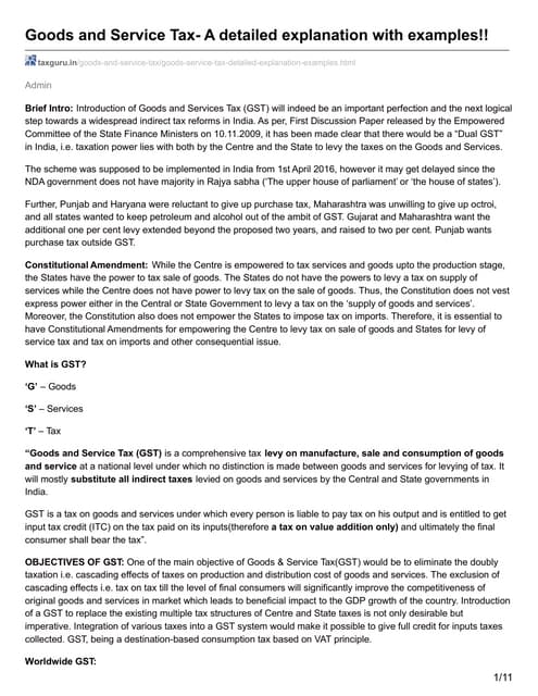 GST- Basic Concepts.pptx | Business Accounting & Finance | Business