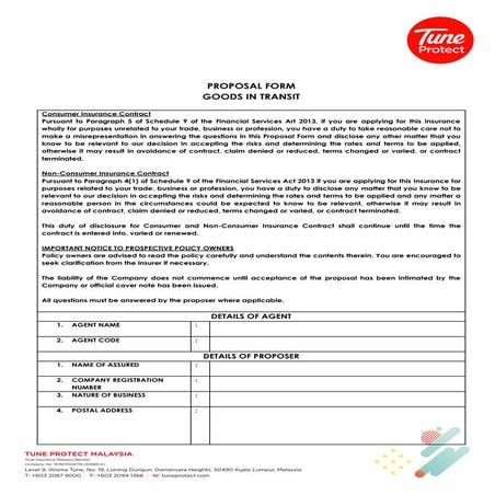 Goods in transit proposal form (final) | PDF