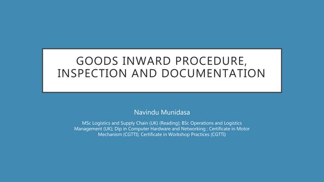 Goods issue procedure, control and documentation | PPTX