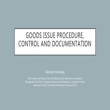 Goods issue procedure, control and documentation | PPTX