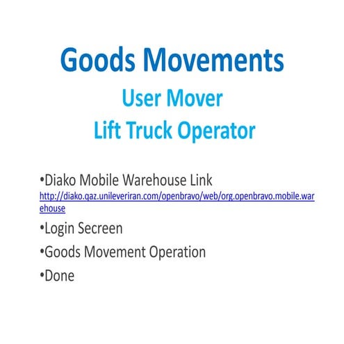 Openbravo Mobile Goods Movements | PDF