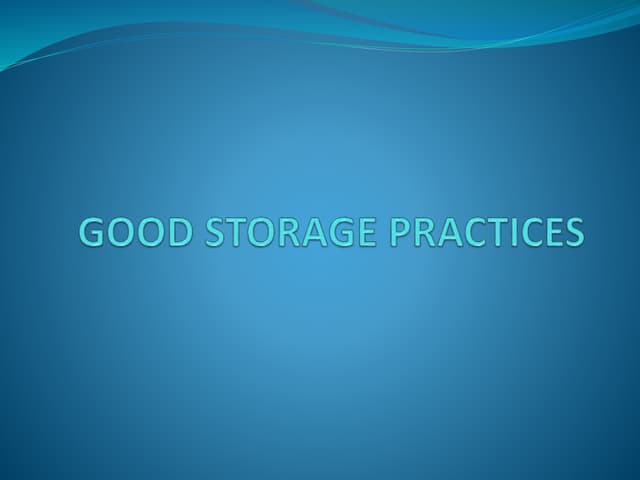 Drug Storage & Maintenance | PPTX