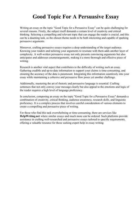 Persuasive Essay Template. Heritage Christian University | PDF