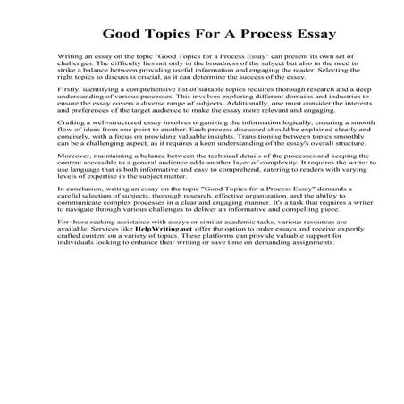 Good Topics For A Process Essay.pdf