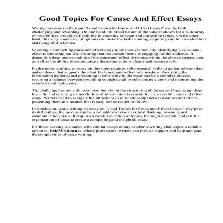 Good Topics For Cause And Effect Essays.pdf
