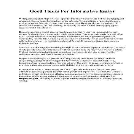 Good Topics For Informative Essays.pdf