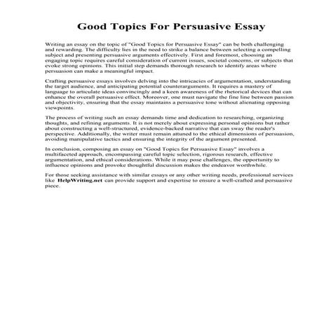 Good Topics For Persuasive Essay.pdf