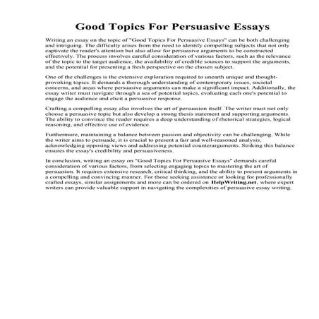 Good Topics For Persuasive Essays.pdf