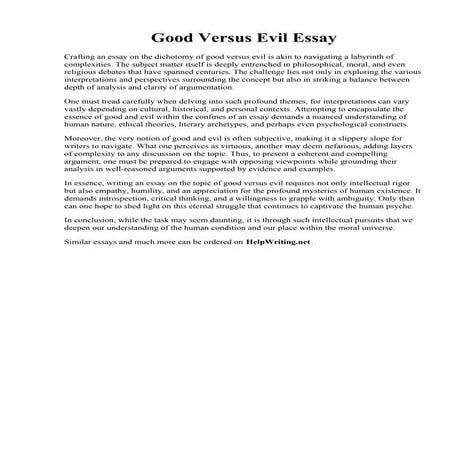 Good Versus Evil Essay.pdf