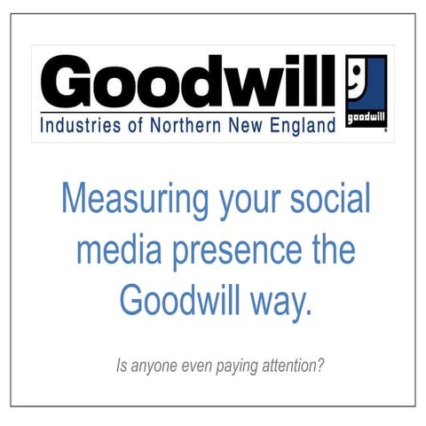 Goodwill Social Networking Presentation | PPT