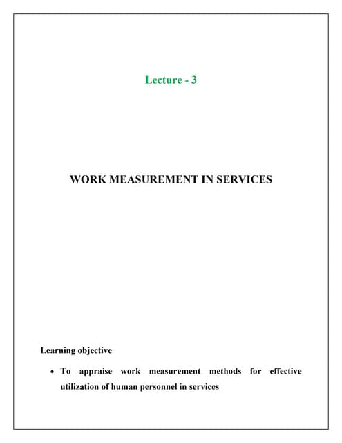 Work study work measurement | PPT