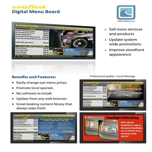 Auto Repair Digital Menu Board | PDF