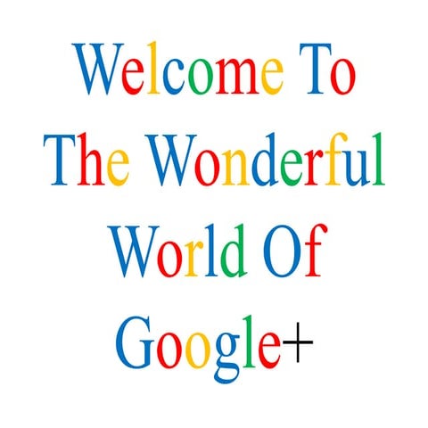 Welcome To The Wonderful World Google+ | PPTX