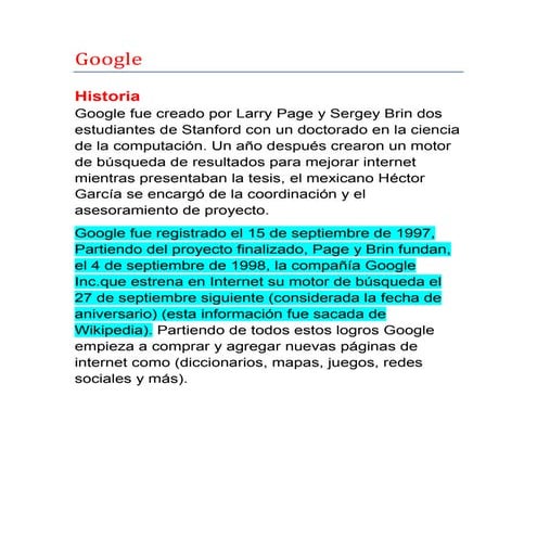 Que es google | DOCX