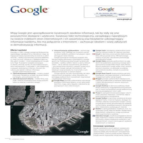 Case study marki Google z Albumu Superbrands Polska 2006 | PDF