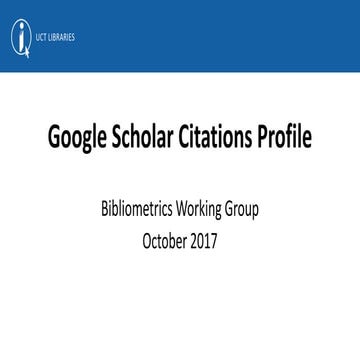 How to set up your Google Scholar profile (Google Scholar Citations) | PPTX
