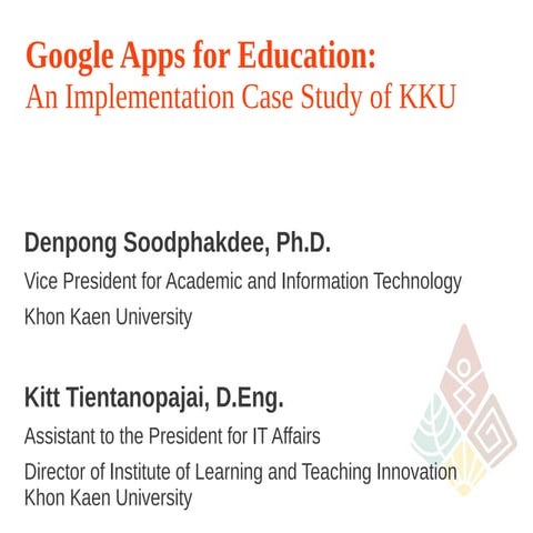 Google Apps for Education : An Implementation Case Study of KKU | PDF