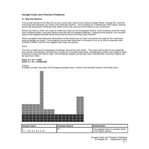 Google Code Jam Practice | PDF