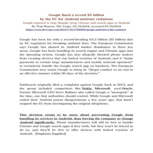 Google - European Union - Rule of Law - Legitimate Business ...