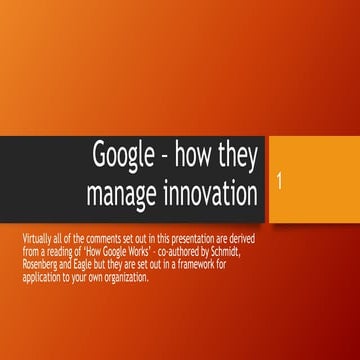 Google how they manage innovation | PPTX