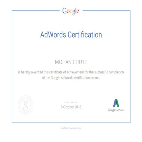 Google partners - adwords certification | PPT