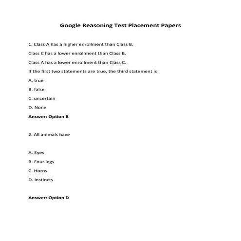 Google reasoning-test-placement-papers | PDF