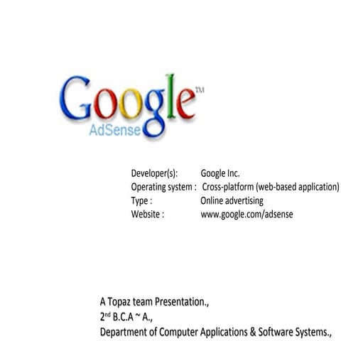 Google Adsense | PPT | Search | Internet